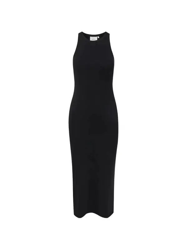 GESTUZ Ribbed Knit Maxi Dress - Black