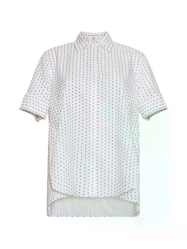 Adam Lippes Trapeze Embroidered Shirt - White