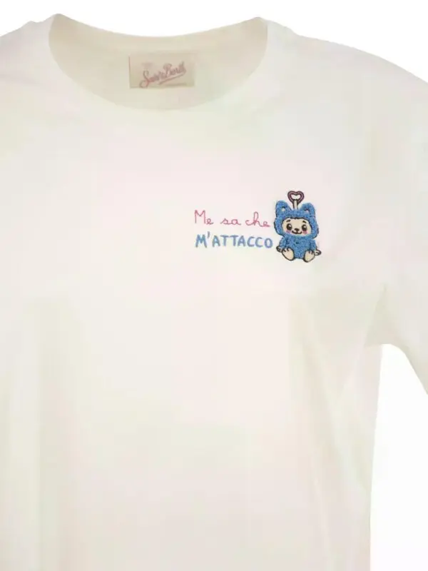 MC2 SAINT BARTH X Labubu Emilie Embroidered T-shirt - Neutrals
