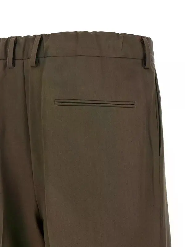SSSTEIN Easy Long Wide Pleated Wool Trousers