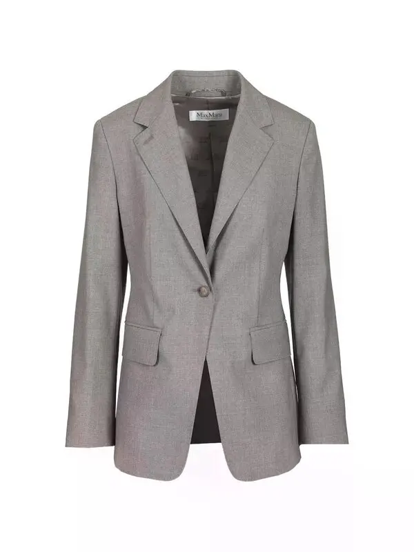 Max Mara Single-breasted Virgin Wool Blazer - Grey