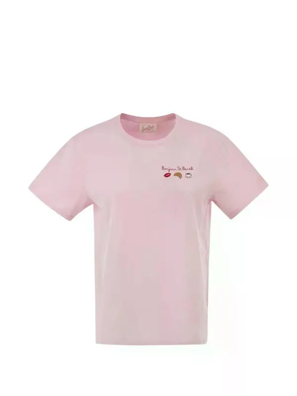 MC2 SAINT BARTH Emilie Embroidered Cotton T-shirt - Pink