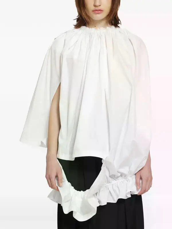 Comme Des Garçons Asymmetric Hem Midi Skirt - White