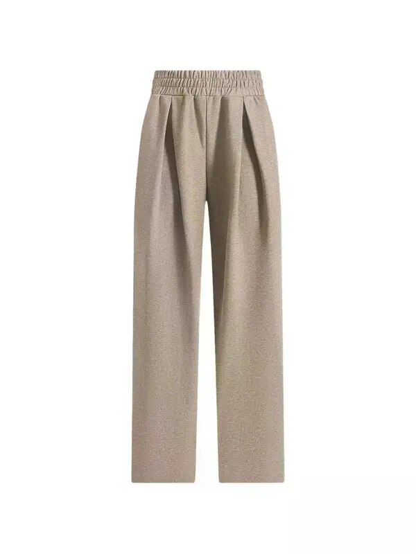 Manière De Voir Manier De Voir Taupe High-rise Wide-leg Pleated Joggers - Neutrals