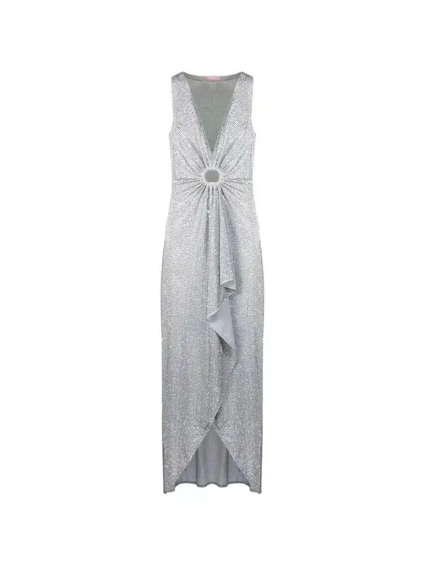 TWENTY FOURHAITCH Navagio Rhinestone-embellished Gown - Silver