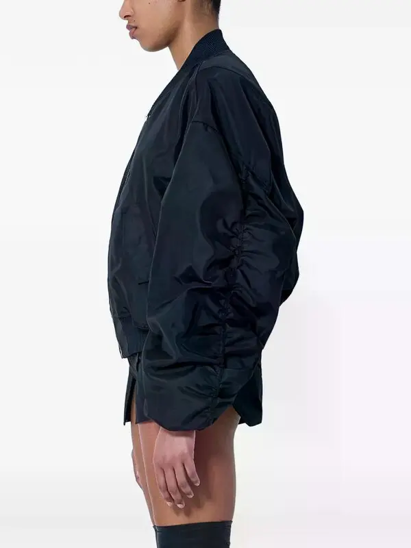 Rick Owens Jumbo Flight Ruched-sleeve Oversized Bomber Jacket