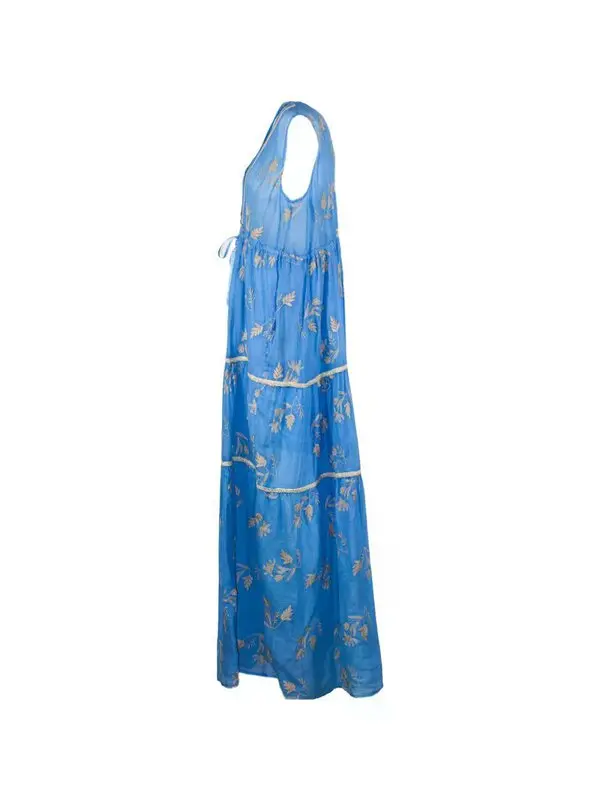 Pho Firenze Floral Pattern Tiered Maxi Dress