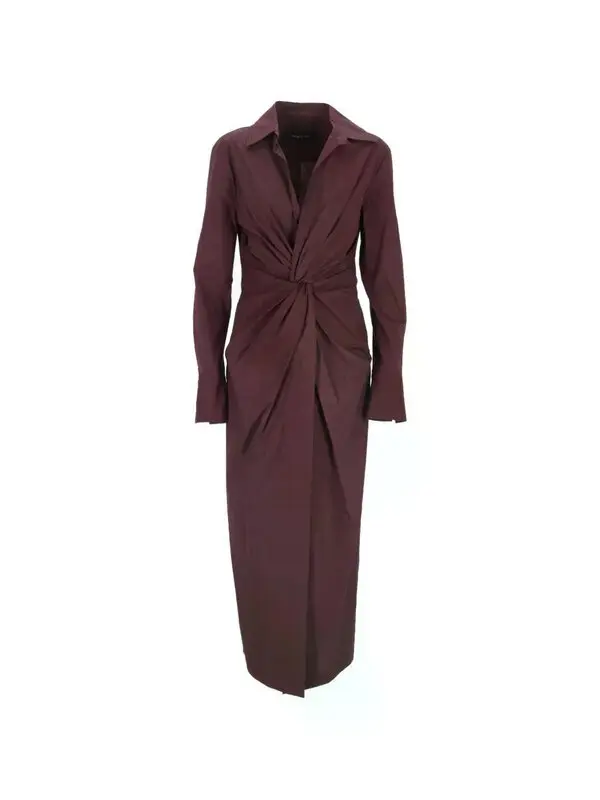 Federica Tosi Twist Detail Midi Dress - Red