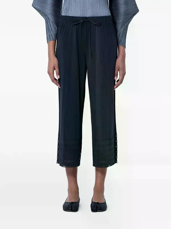 Issey Miyake Pleated Wide-leg Trousers - Black