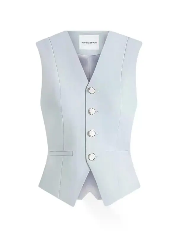 Manière De Voir Tailored Cinched Waistcoat - Blue