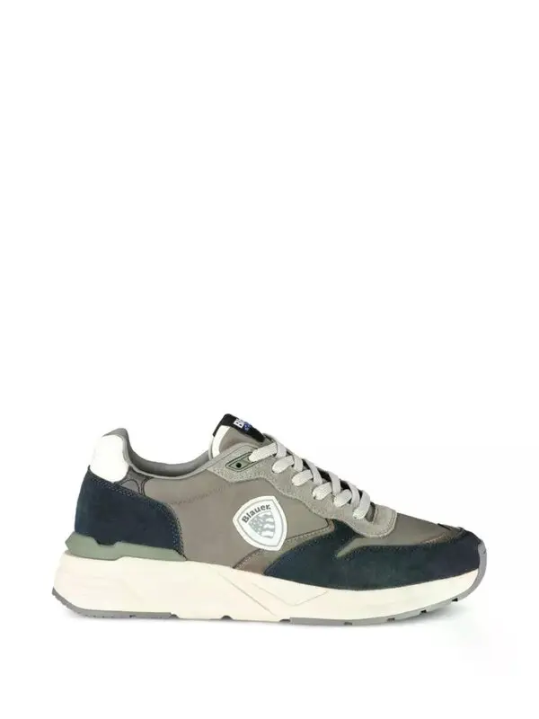 BLAUER. Colour-block Leather Sneakers