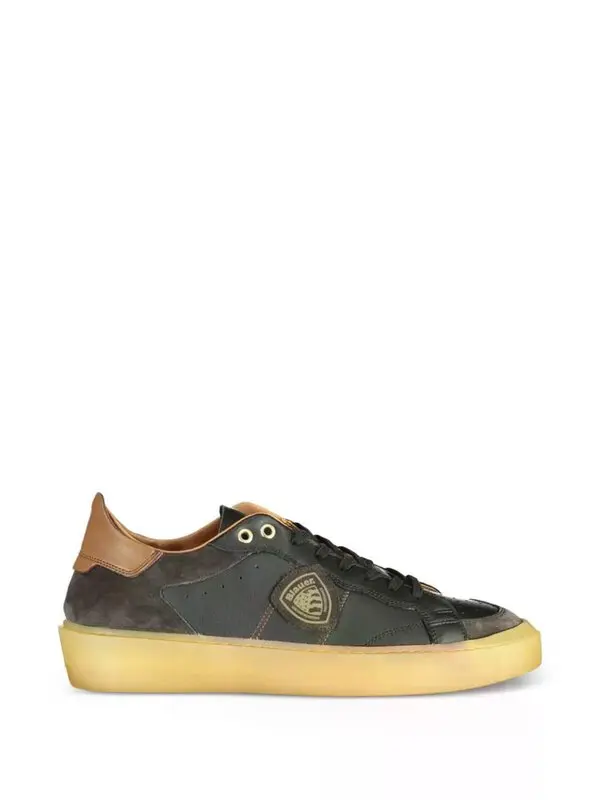 BLAUER. Logo Patch Panelled Sneakers - Black