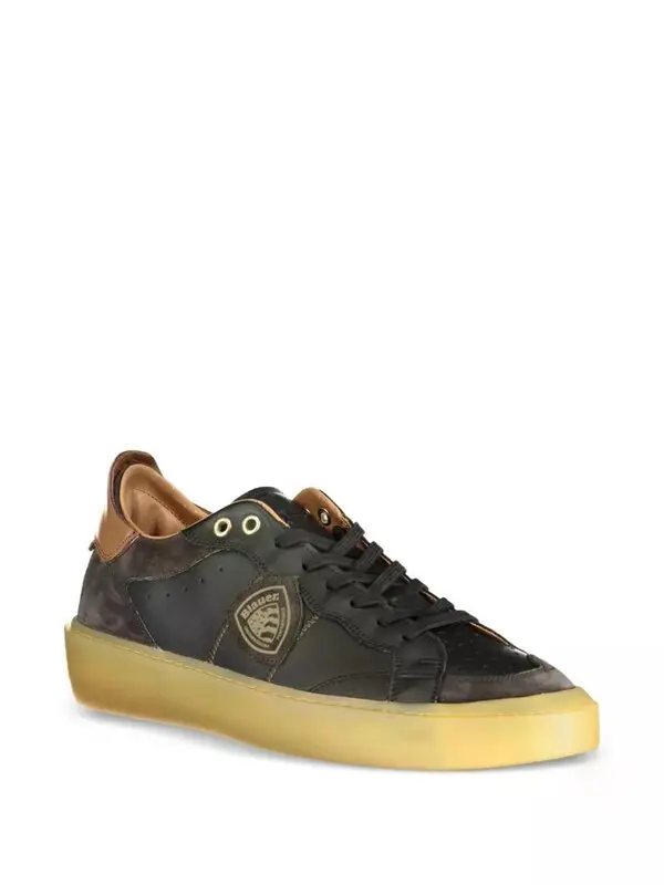 BLAUER. Logo Patch Panelled Sneakers