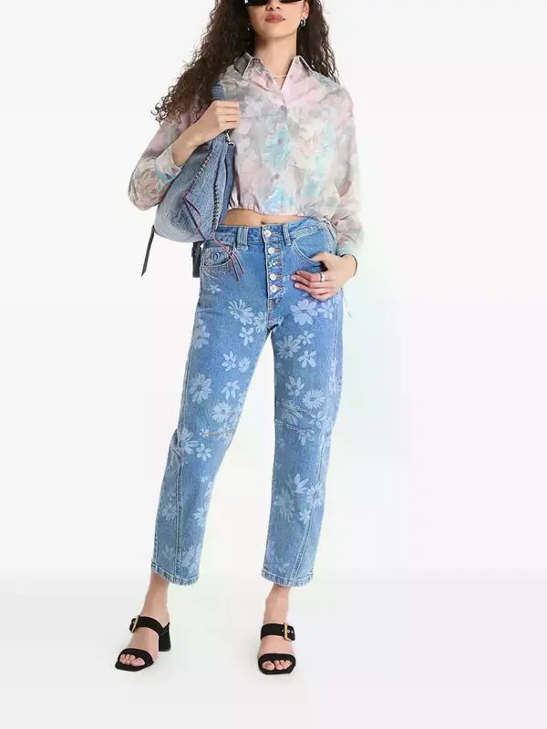 Desigual Cropped Floral-print Shirt