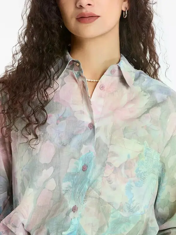 Desigual Cropped Floral-print Shirt