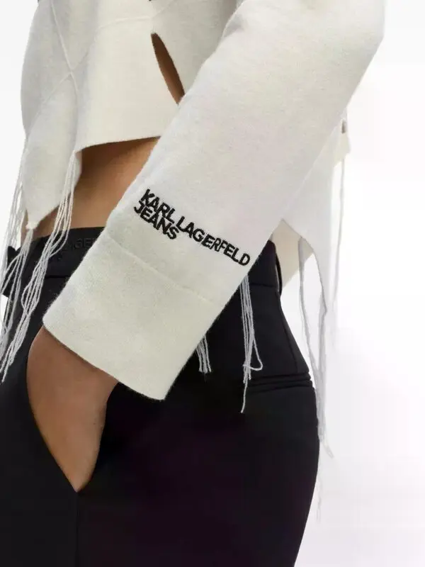 Karl Lagerfeld Cut-out Fringed Sweater