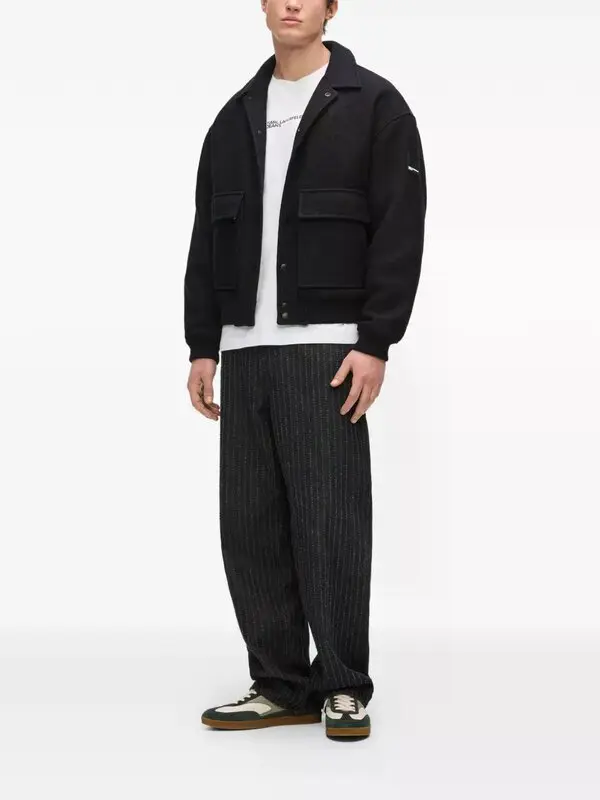 Karl Lagerfeld Logo-patch Bomber Jacket