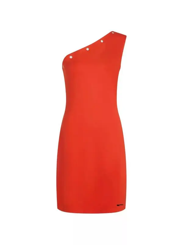 Karl Lagerfeld One-shoulder Mini Dress With Eyelet Detail - Red