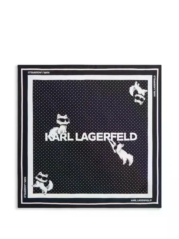 Karl Lagerfeld Ikonik Choupette Polka-dot Scarf - Black