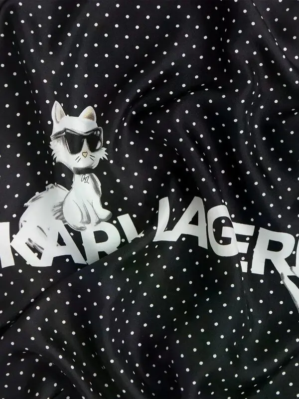 Karl Lagerfeld Ikonik Choupette Polka-dot Scarf
