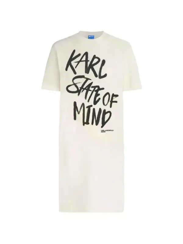 Karl Lagerfeld Slogan Print T-shirt Mini Dress - Neutrals