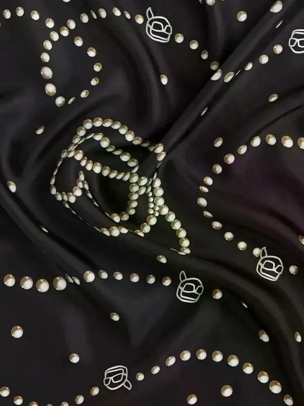 Karl Lagerfeld Ikonik Pearl-print Silk Scarf