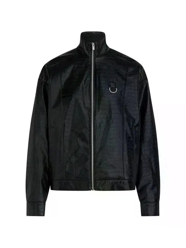 Karl Lagerfeld Karlism Croc-effect Bomber Jacket - Black