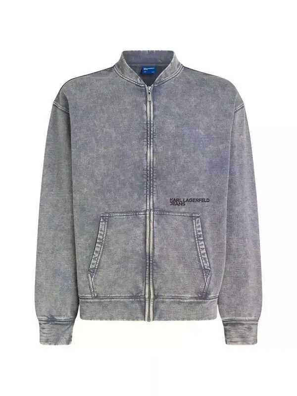 Karl Lagerfeld Washed Finish Zip-fastening Jacket