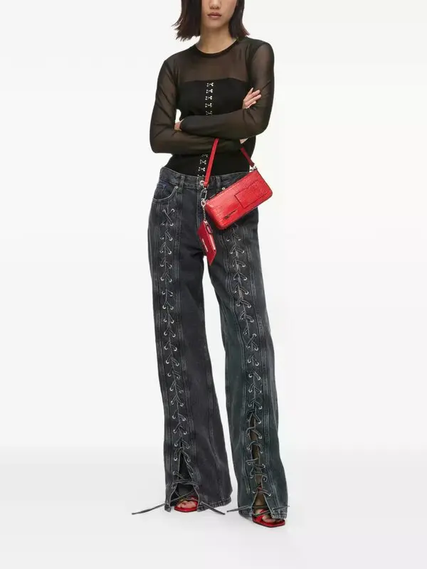 Karl Lagerfeld Mesh Panelled Hook-and-eye Top