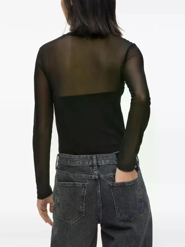 Karl Lagerfeld Mesh Panelled Hook-and-eye Top
