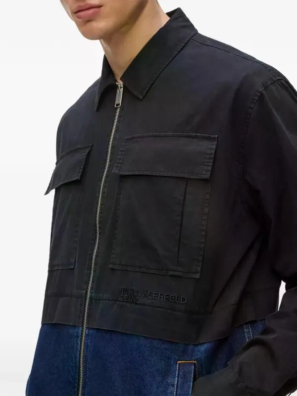 Karl Lagerfeld Mixed-panel Zip-fastening Shirt Jacket