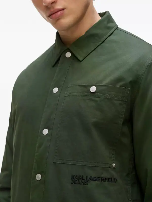 Karl Lagerfeld Logo-embroidered Cotton Overshirt