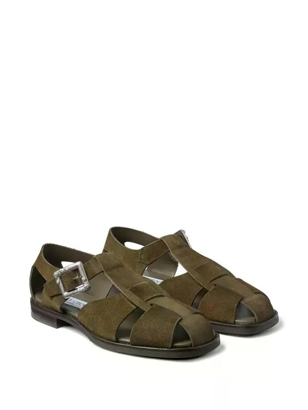JIMMY CHOO Meadow Buckled-detail Sandals - Green
