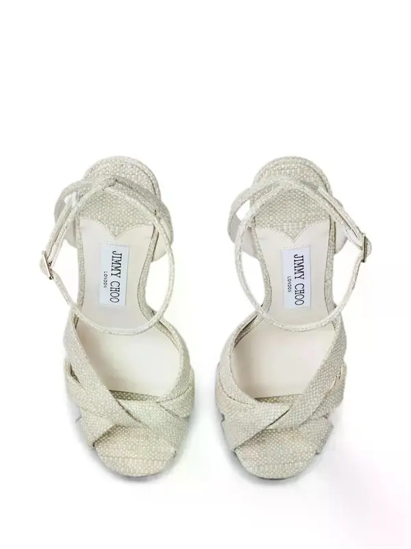 JIMMY CHOO Kove 120 Raffia Platform Sandals