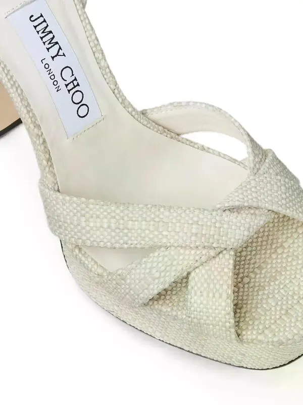JIMMY CHOO Kove 120 Raffia Platform Sandals