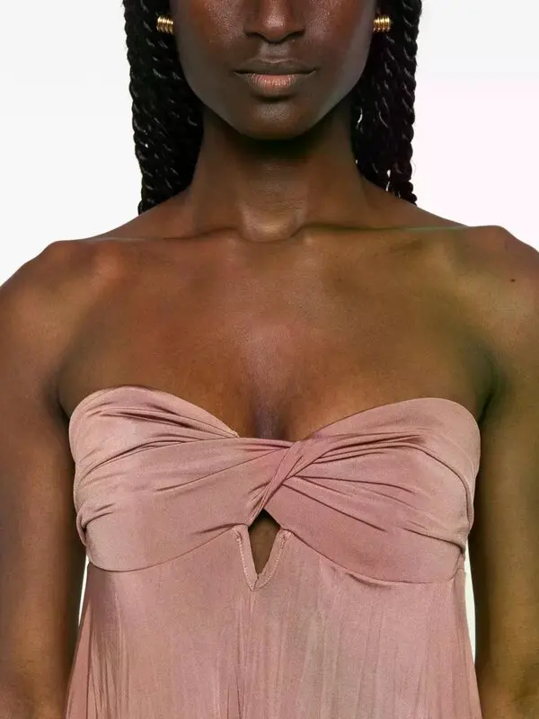 RAME Crinkled Finish Strapless Maxi Dress