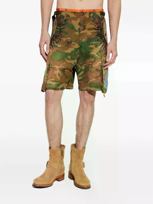Dsquared2 Crystal-embellished Camouflage Cargo Shorts