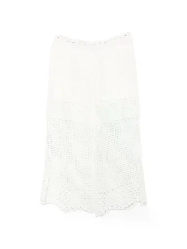 IRO PARIS Crochet Knit Scalloped Hem Trousers - White