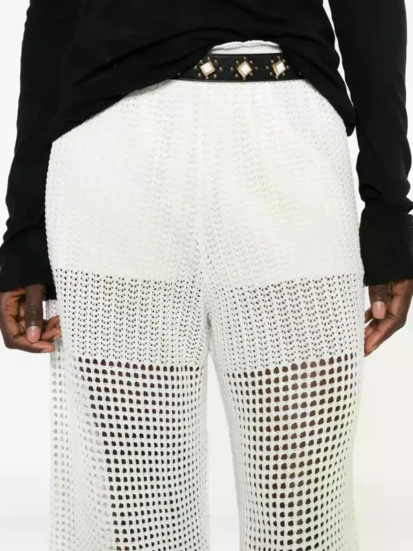 IRO PARIS Crochet Knit Scalloped Hem Trousers
