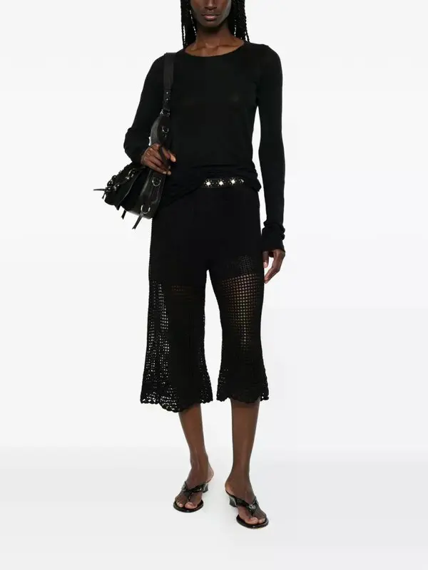 IRO PARIS Crochet-knit Scalloped-hem Trousers