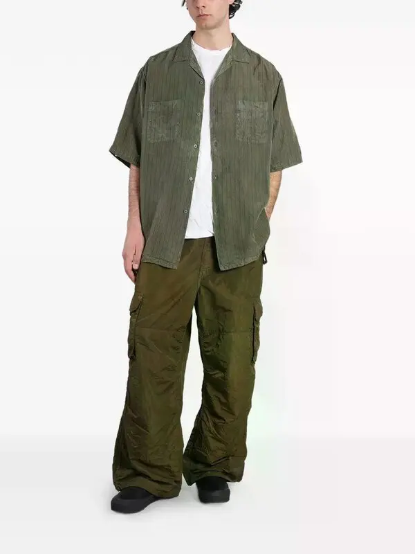 Comme Des Garçons Pinstripe Short-sleeve Shirt - Green