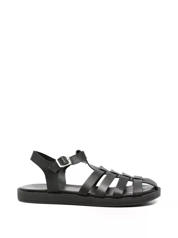 SERGIO MORETTI FIRENZE Cage-strap Buckle-fastening Sandals - Black