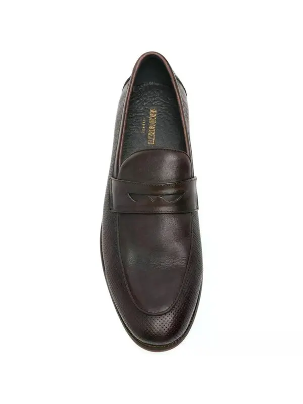 SERGIO MORETTI FIRENZE Perforated Leather Loafers