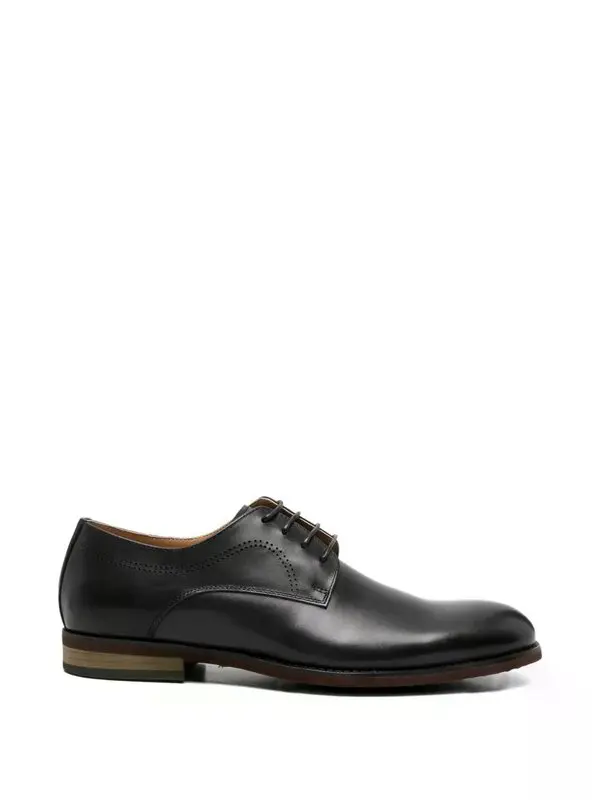 SERGIO MORETTI FIRENZE Derby Shoes With Perforated Detailing - Black