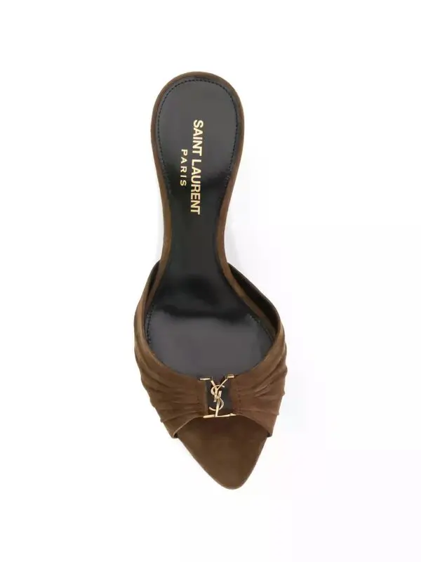 Saint Laurent Ruched Leather Mules