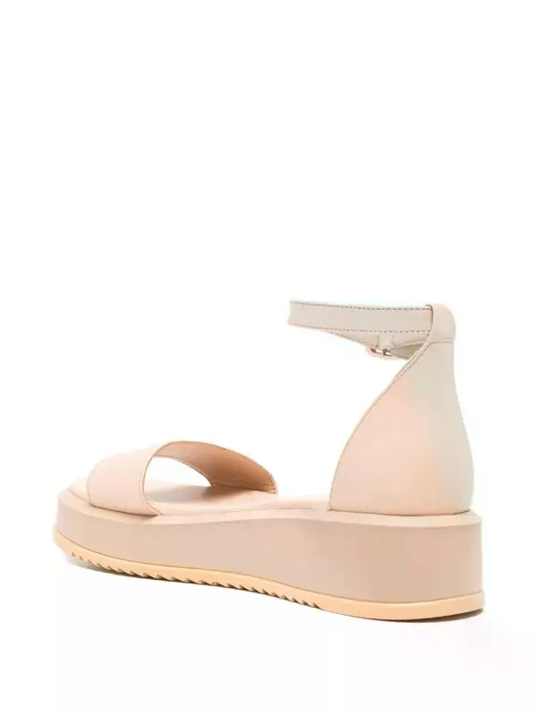 SERGIO MORETTI FIRENZE Beige Ankle Strap Platform Sandals