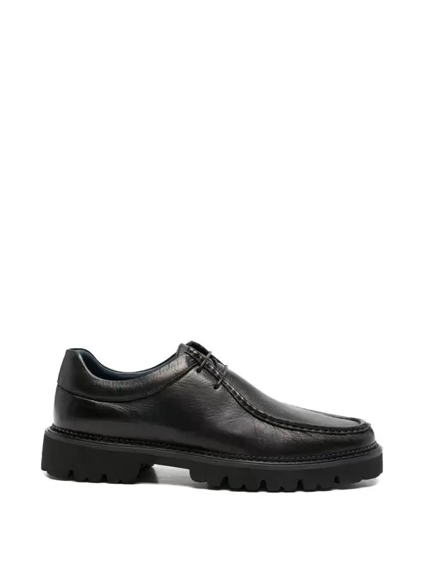 SERGIO MORETTI FIRENZE Grain-leather Derby Shoes - Black