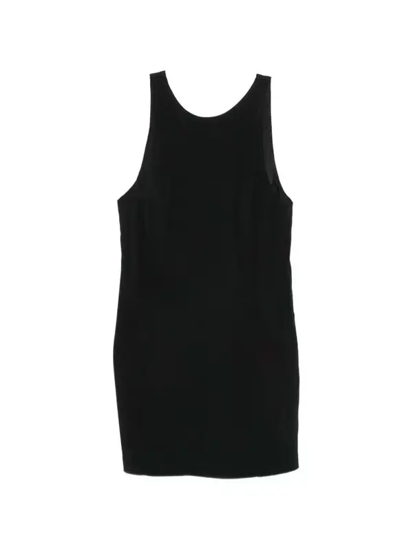 CARLA G. Sleeveless V-back Mini Dress - Black