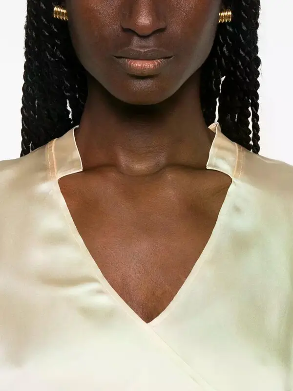 CARLA G. Satin Wrap Top