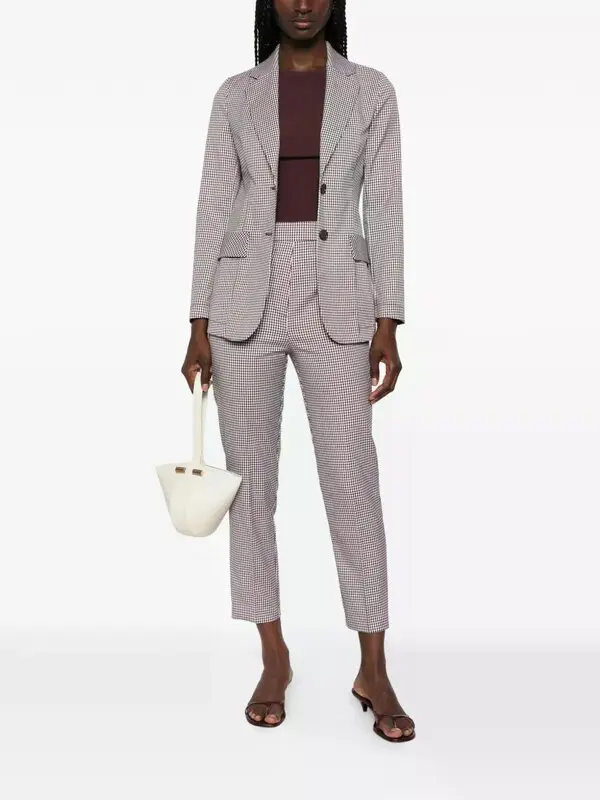 CARLA G. Gingham Check Notched Lapel Jacket